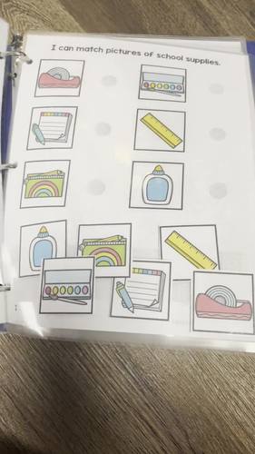 Back to School Matching & Counting Binder (Shapes, Colors, Letters ...