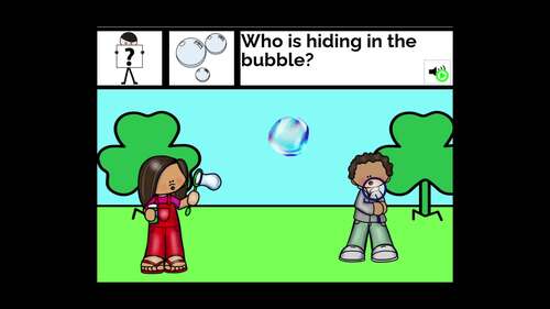 Pop the Bubbles: Leprechaun WH Questions – Errorless Speech Activity