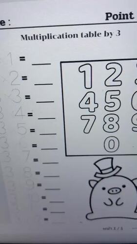 Multiplication Practice (3 Times Tables) with Fun Animal Coloring!