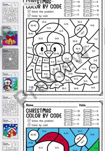 Christmas Math Coloring Fun (Sums to 20) by Sheetzy Room | TPT