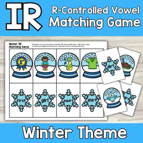 Winter R-Controlled Vowels IR Matching Game | Phonics Center Station ...