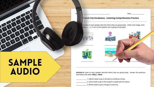 French City and Places Listening Comprehension by World Language Resources