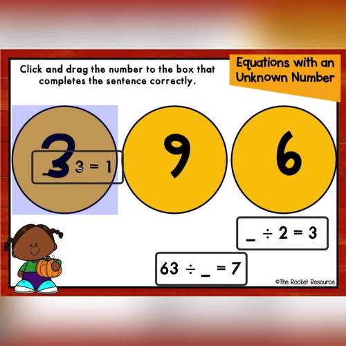 Fall Solving for Unknown Numbers Multiplication & Division BOOM™ Cards ...