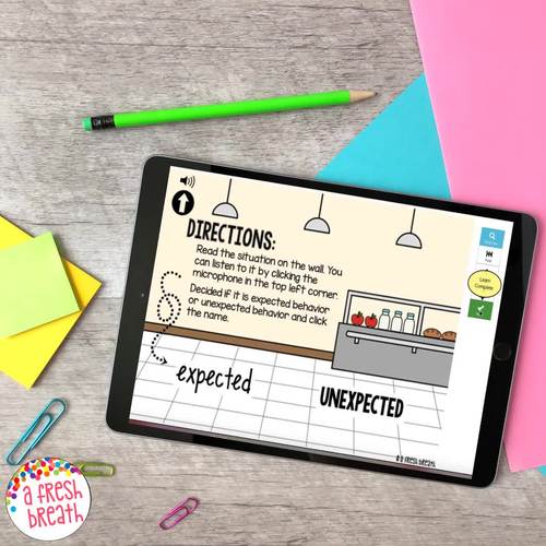 Expected Unexpected Behaviors Lunch Boom Digital Task Cards | Distance ...