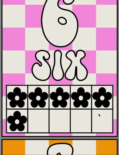 Number Posters 0-20 English Spanish Gingham Retro Checkered Classroom Decor