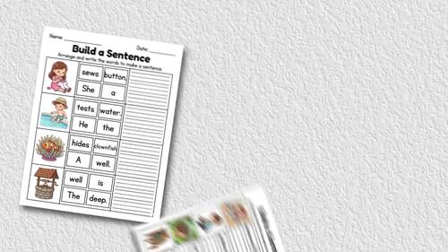 200 Build the Sentence Worksheets, Printable Sentences Writing Practice ...