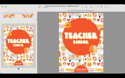 Music Teacher Binder Covers | Groovy Vibes Music Room Decor by ...