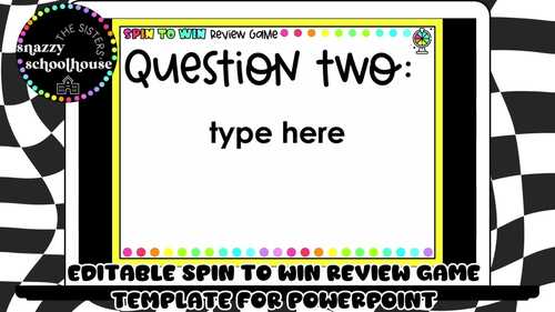 Spin to Win Editable Review Game | Editable Review Activity | Game Template