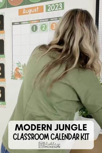 Modern Jungle Classroom Decor | Calendar Kit - Editable! by Ashley McKenzie