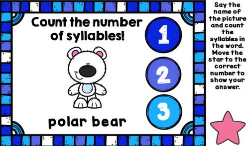 Winter Counting Syllables Game How Many Syllables Activity January ...