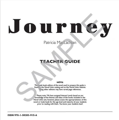 Journey Novel Units® Teacher Guide Novel Study | TPT
