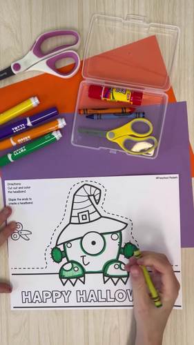 Halloween Crown Crafts No Prep Editable Headbands by Preschool Packets