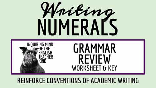 High School Grammar Review Worksheet on Writing and Hyphenating Numerals