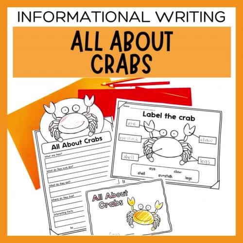 All About Crabs | Crab Informational Writing Flipbook | Label The Crab
