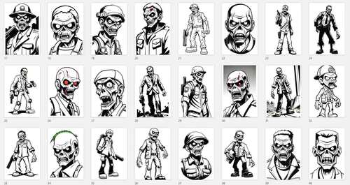 Halloween Zombies Coloring Pages Vol 3 Spooky Printable Art for Kids ...