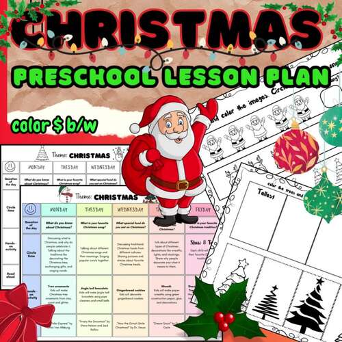 CHRISTMAS- Preschool Weekly Lesson Plan by PavlyStyle | TPT