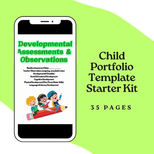 Child Portfolio Templates Starter Kit for Daycare, Childcare, Preschool