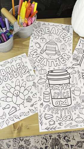 Fall Season Coloring Pages | Thanksgiving Coloring Activity ...