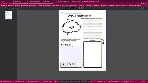 EDITABLE Word of the Day printable (SPANISH) by Teach DLI Kids | TPT