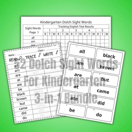 Dolch Sight Words Complete Pre-K to 3rd Grade Bundle by Math Artistry ...