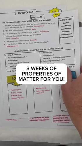 Chemistry Curriculum Chemical Reactions Properties of Matter Worksheets ...