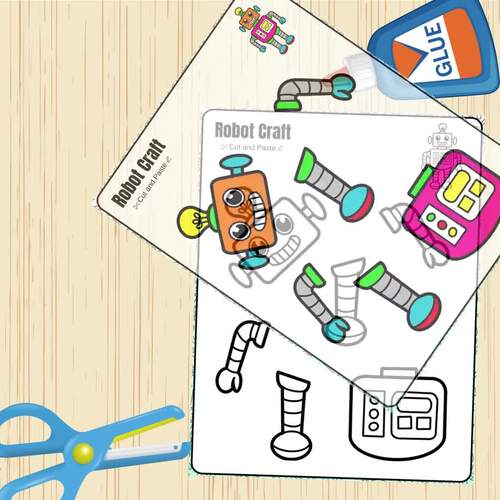 Robot Craft Activity-Bulletin Board Theme Craft Activities-Cut & Paste ...