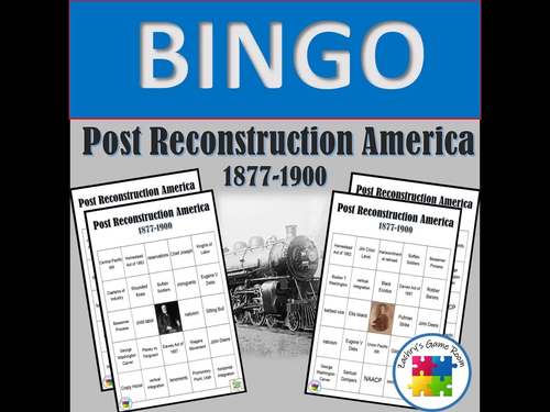 Late 19th Century America BINGO Review Game Activity by Betsey Zachry