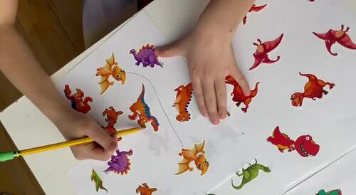 Attention skill: Dinosaur Hunt (9 worksheets) by Clever projects