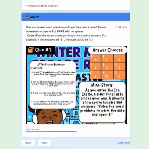 3rd Grade Winter Math Escape Room|Ice Castle Word Problems Rescue Game ...