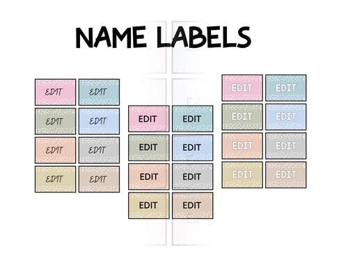 Printable Boho Name Labels. Book Bin Labels, Name Plates, Name Posters
