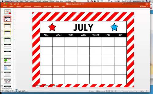 Digital Calendar Math PowerPoint for Kindergarten Morning Meeting in ...