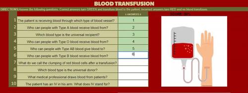 Blood Types and Transfusion Digital Google Sheetsᵀᴹ and Print Activity