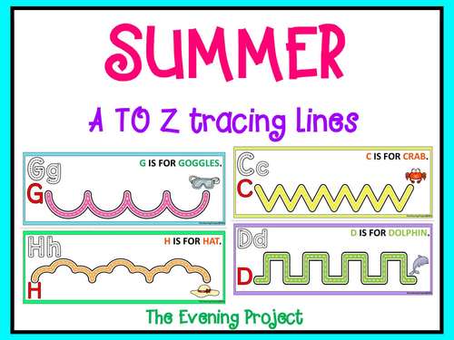 Summer tracing lines task cards for Autism, Sp. Ed, preschool, K+/fine ...