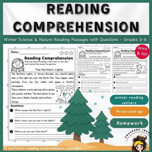 Winter Science & Nature Reading Passages with Questions | Nonfiction ...