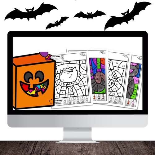 Halloween Math Color by Number Recognition Worksheets Editable | TPT
