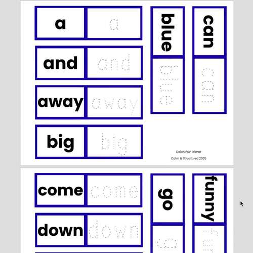 Level 2 Trace Dolch Sight Words | Task Cards | Pre-Primer to 3rd Grade ...