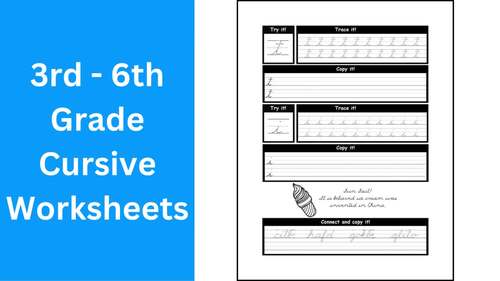 Scripted Cursive Handwriting for 3rd-6th Graders: Cursive Writing ...
