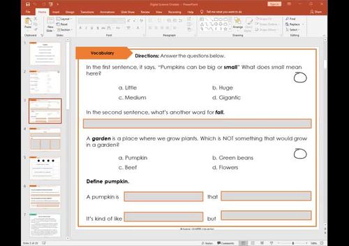 October Reading Comprehension Activity - Pumpkins by SMARTER Intervention