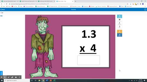 Halloween Multiplying Decimals Boom Cards | Self Correcting | TPT
