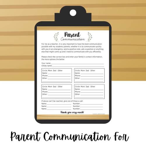 EDITABLE Parent Communication Log Farm House Theme - Teacher Forms