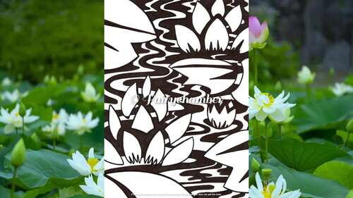 Creative Patterns: Geometric Water Lilies Coloring Page by Fairychamber