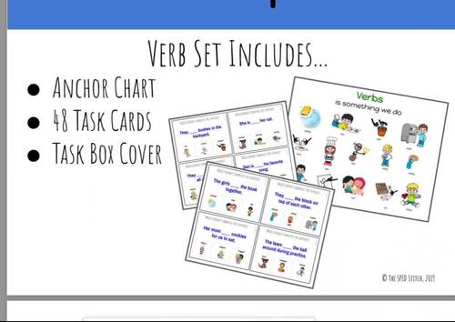 Verbs: Fill in the Sentence Task Cards for Autism and Special Education