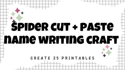 Halloween Spider Name Craft by Create 25 Printables | TPT