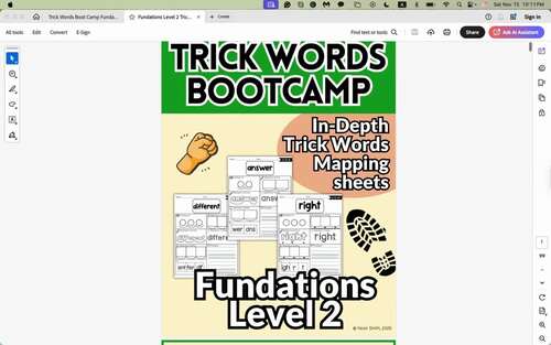 Fundations Level 2 Trick Words Bootcamp | Orthographic Mapping Worksheets