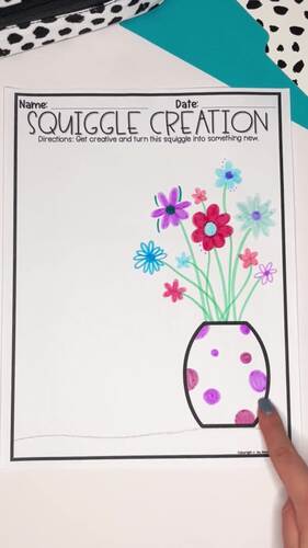 Doodle Challenge Think Outside the Box Squiggle Drawings | NO PREP ...