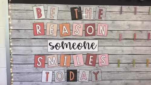 Be the Reason Someone Smiles Today Bulletin Board - Boho Bulletin Board ...