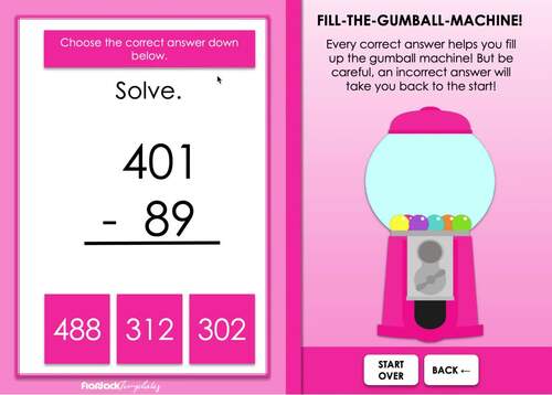 Subtraction to 1000 Boom Cards Digital Math Game by 3rd Grade Engaged