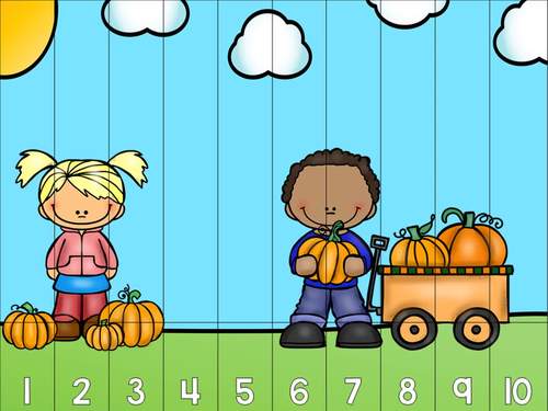 Fall Skip Counting Puzzles by Joyful 4th | TPT