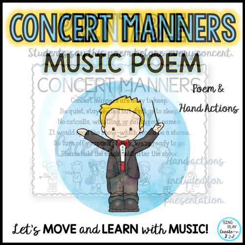 Concert Manners Poem for Music-Drama-Events-Programs-Concerts | TPT