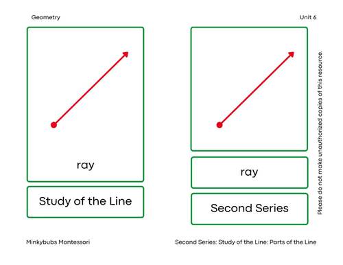 Montessori Geometry Nomenclature Study of Line Unit 6 Parts of a Line